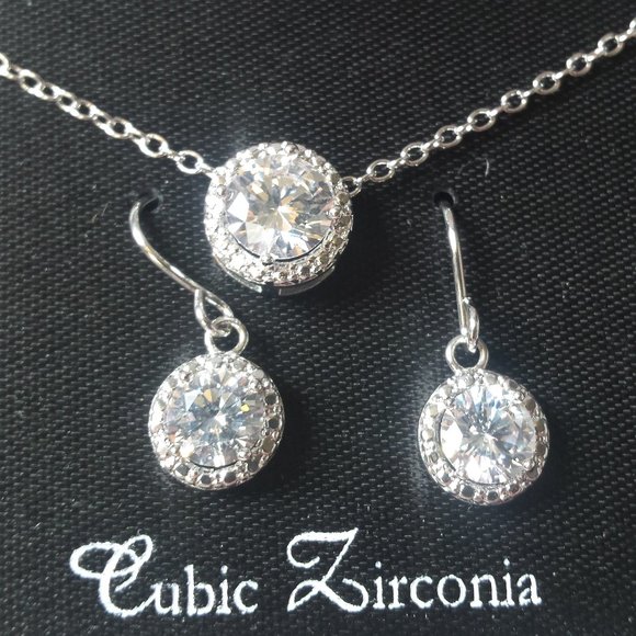 ATHRA | Jewelry | Athra Box Set Necklace Earrings Cubic Zirconia New ...